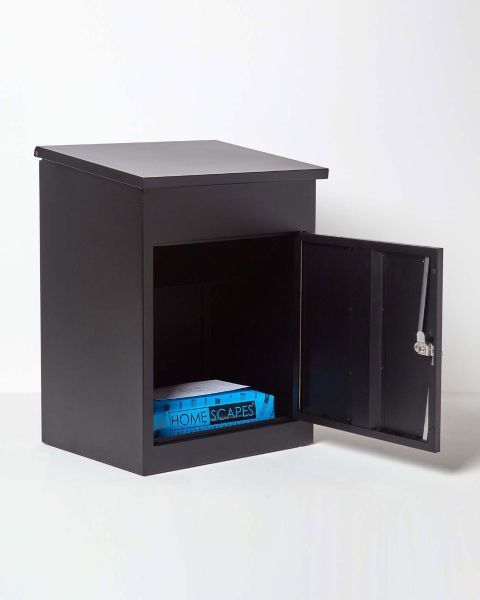 Medium Front Access Black Smart Parcel Box