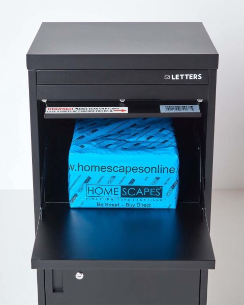 Extra Large Front & Rear Access Black Smart Parcel Box