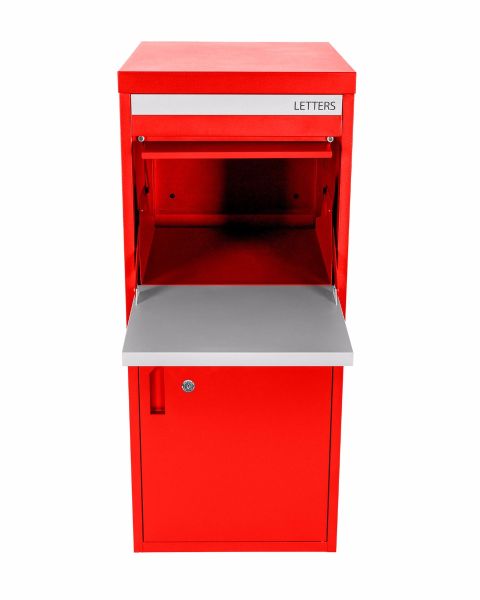 Extra Large Front & Rear Access Red Smart Parcel Box