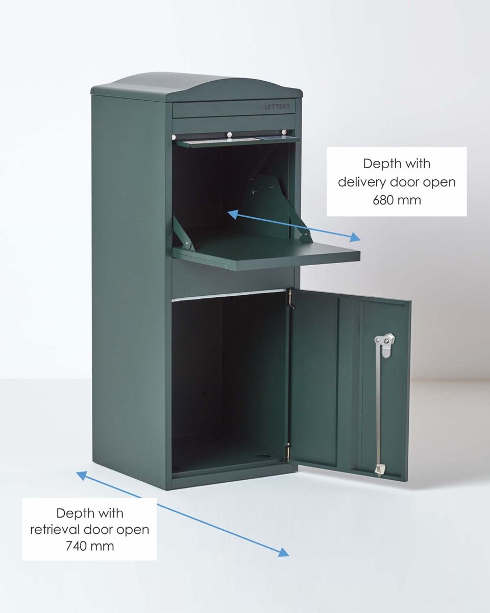 Large Curve Top Front Access Green Smart Parcel Box