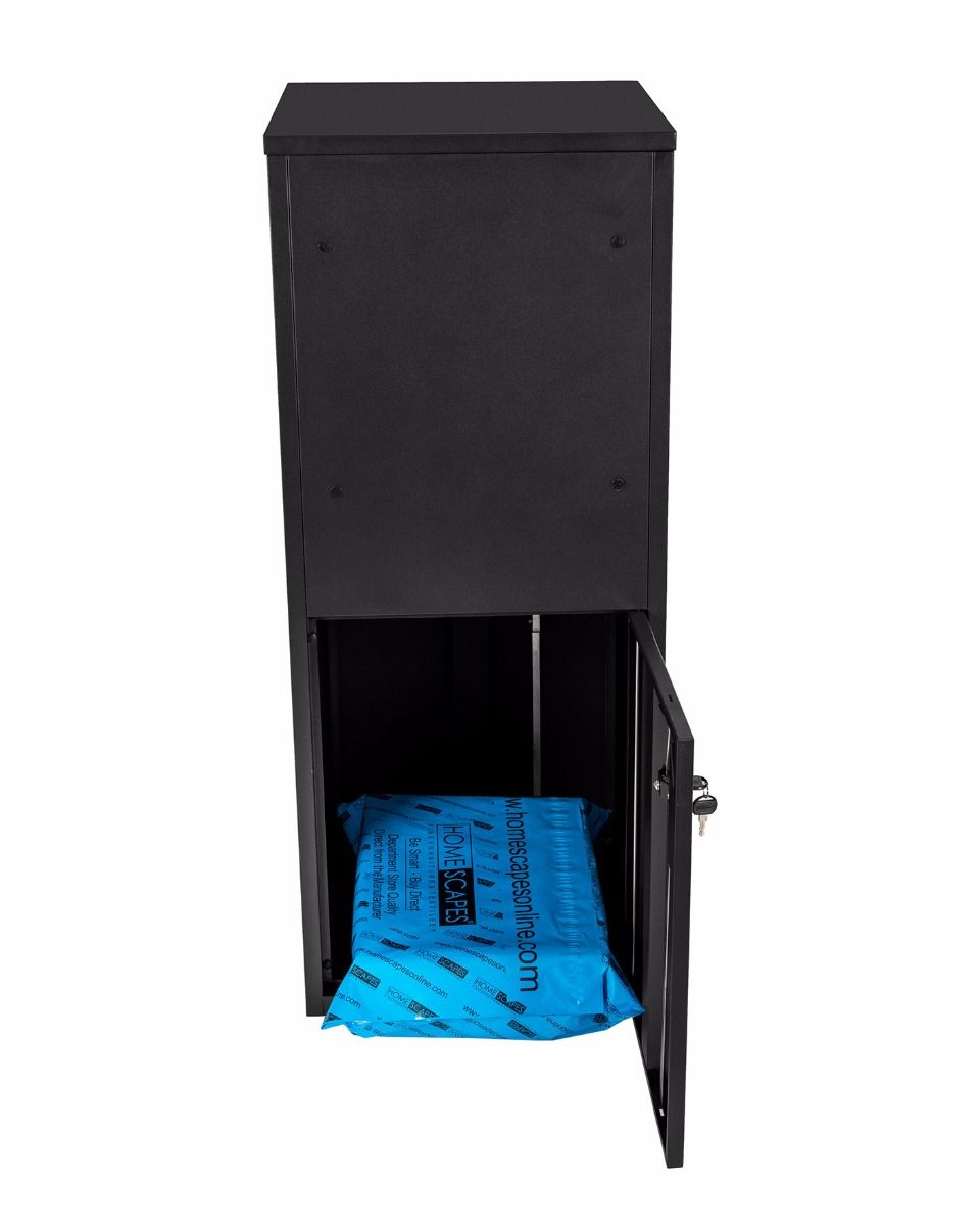 Large Front & Rear Access Black Smart Parcel Box