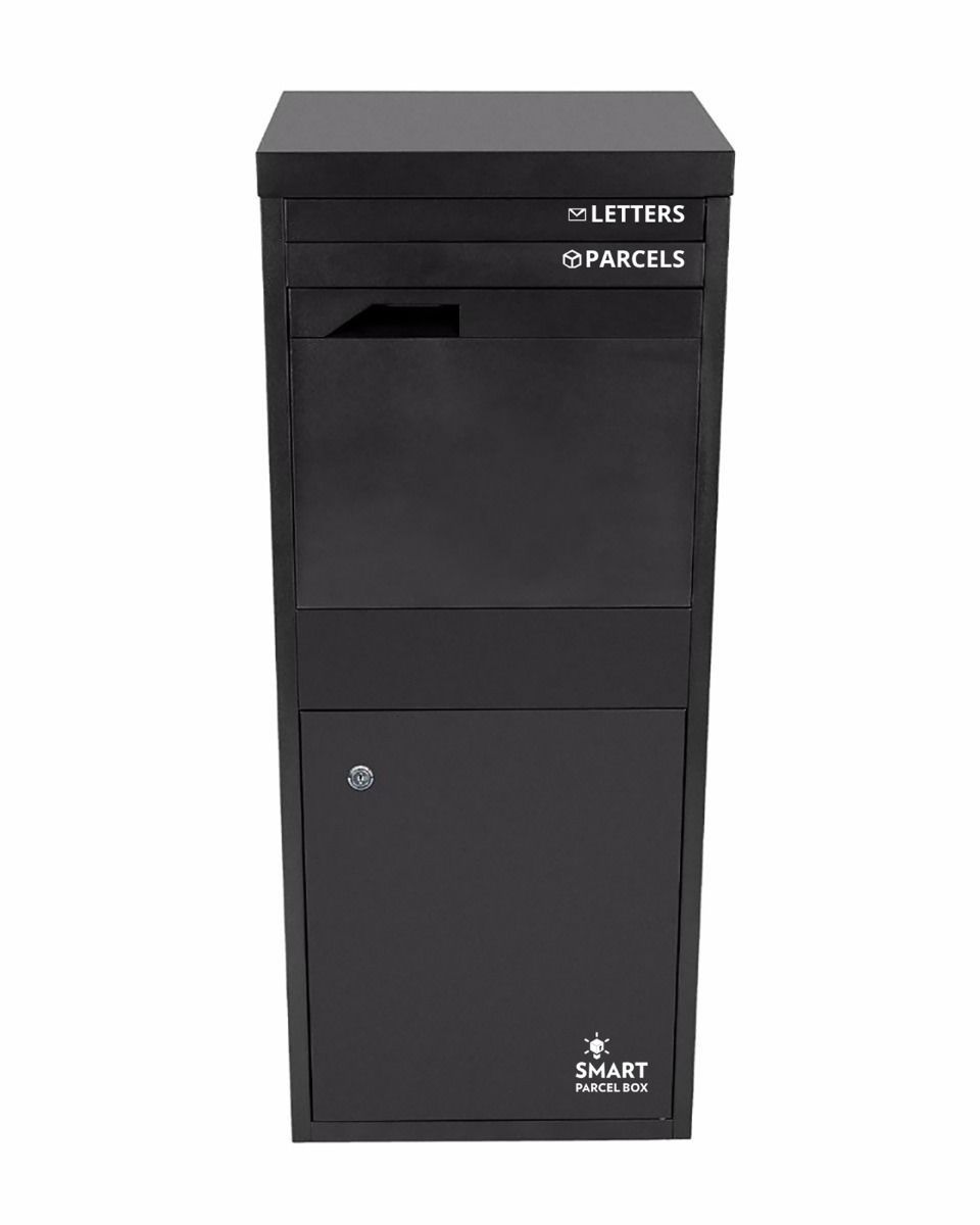 Large Front & Rear Access Black Smart Parcel Box