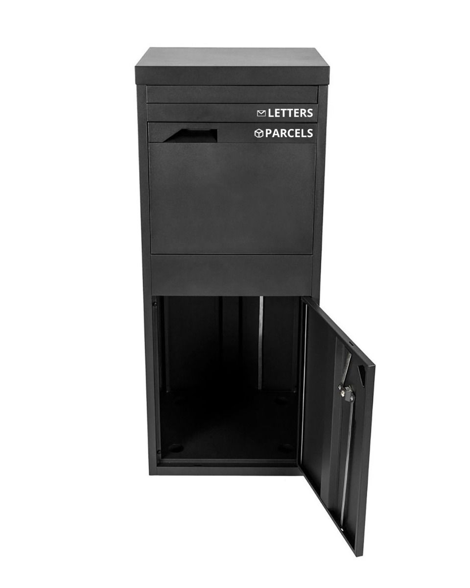 Large Front & Rear Access Black Smart Parcel Box