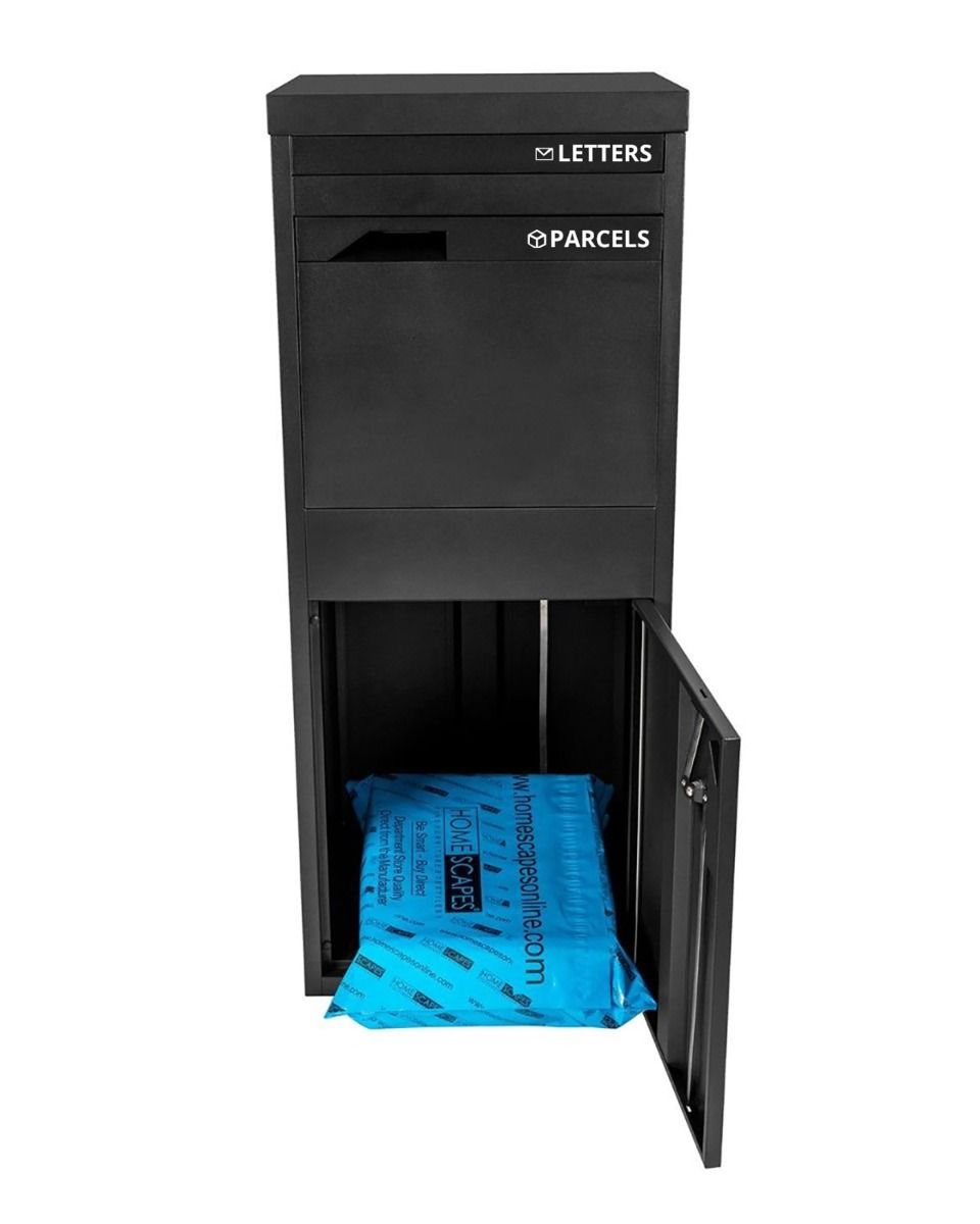 Large Front & Rear Access Black Smart Parcel Box