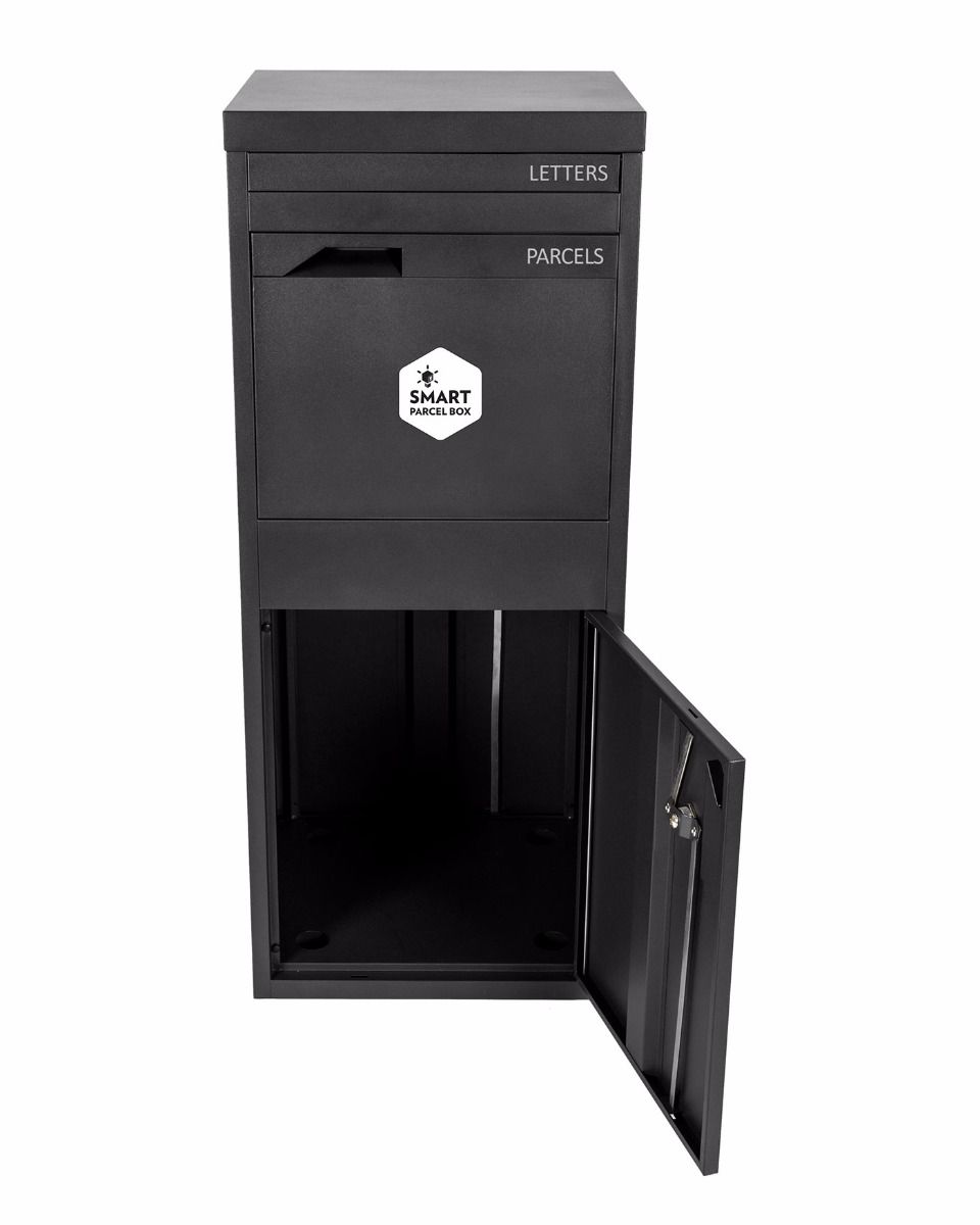 Large Front & Rear Access Black Smart Parcel Box