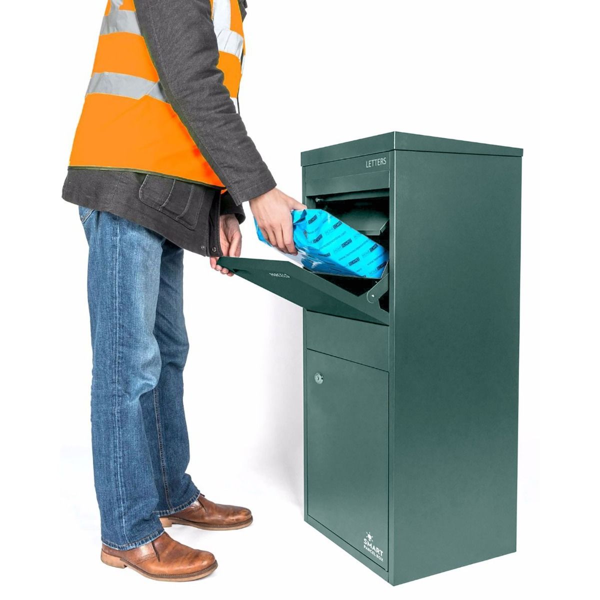 Large Front & Rear Access Green Smart Parcel Box