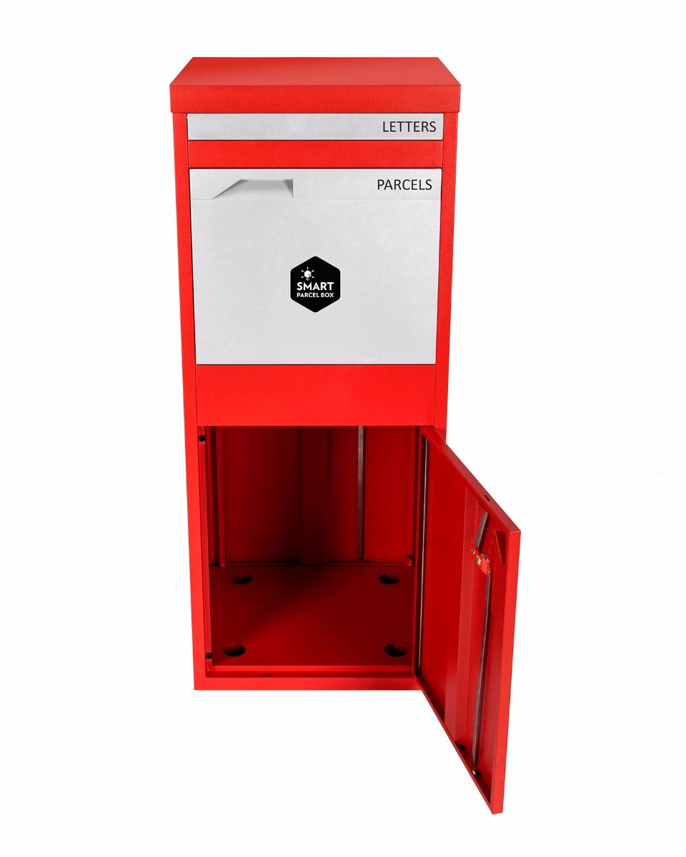 Large Front & Rear Access Red Smart Parcel Box