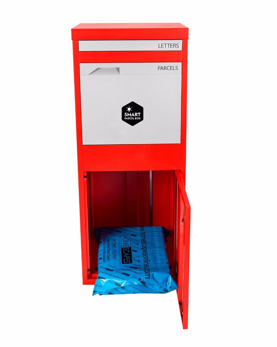 Large Front & Rear Access Red Smart Parcel Box