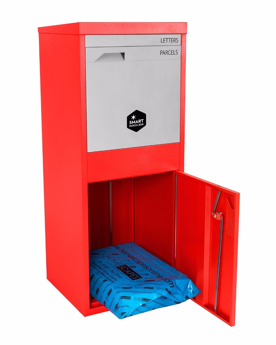 Large Front & Rear Access Red Smart Parcel Box