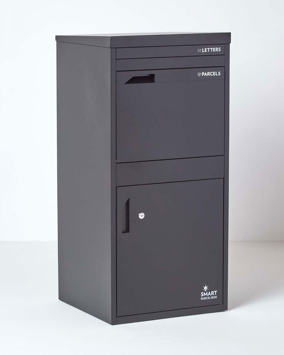 Extra Large Front & Rear Access Black Smart Parcel Box