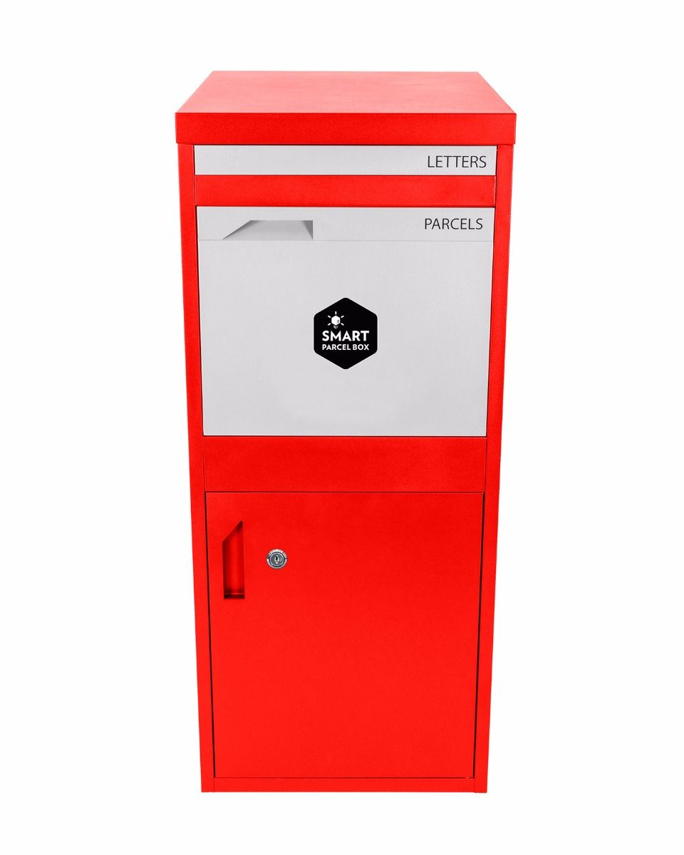 Extra Large Front & Rear Access Red Smart Parcel Box