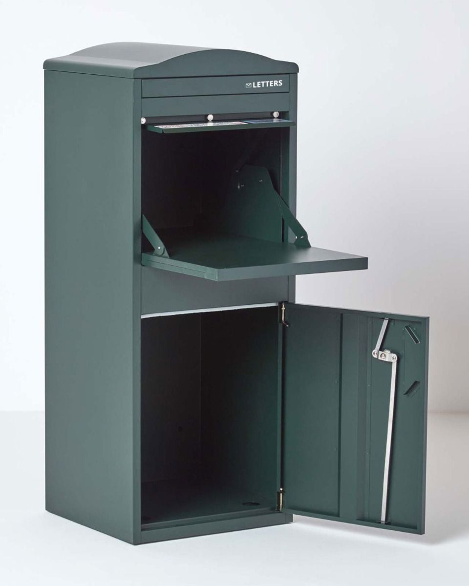 Large Curve Top Front Access Green Smart Parcel Box