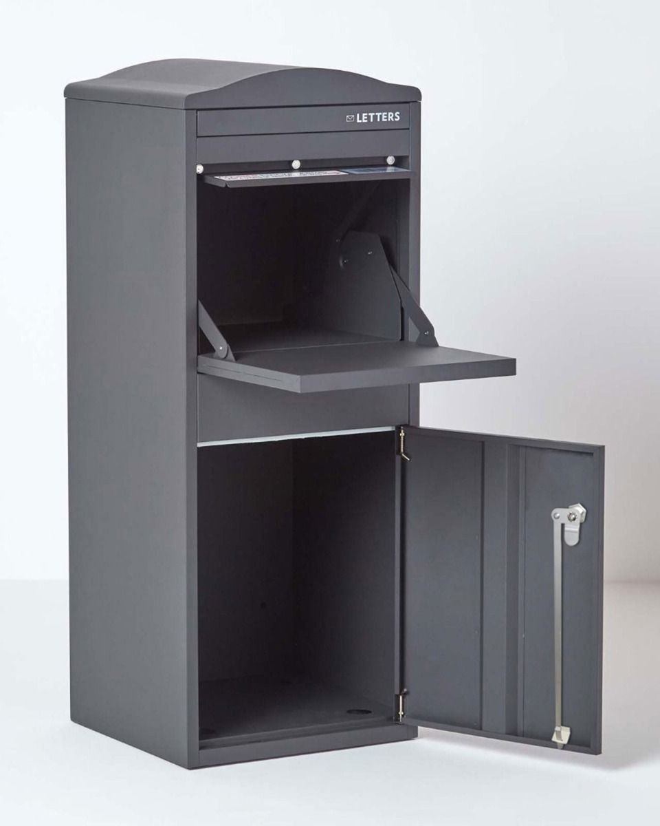 Large Curve Top Front Access Dark Grey Smart Parcel Box