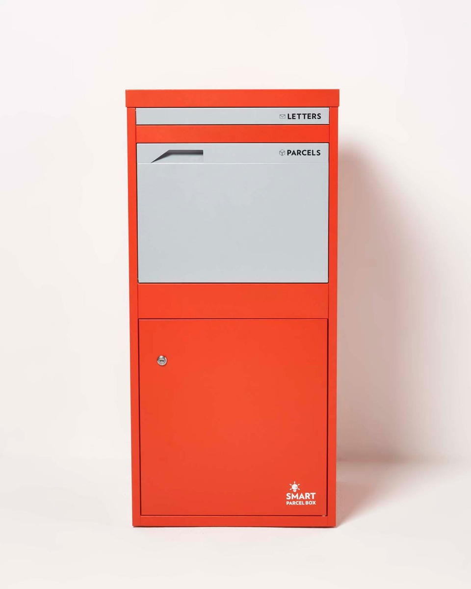 Extra Large Front & Rear Access Red Smart Parcel Box